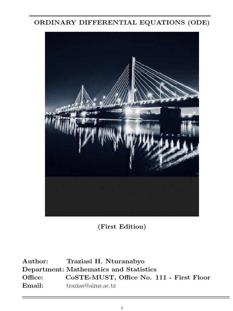 Ordinary Differential Equations1 | PDF | Differential Equations ...