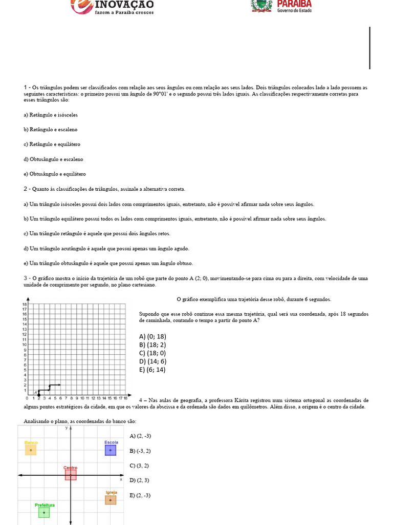 Prova de Matematica 6 Ano - 4 Bimestre Walfredo Leal | PDF | Triângulo ... Prova de Matematica 6 Ano - 4 Bimestre Walfredo Leal | PDF | Triângulo ...
