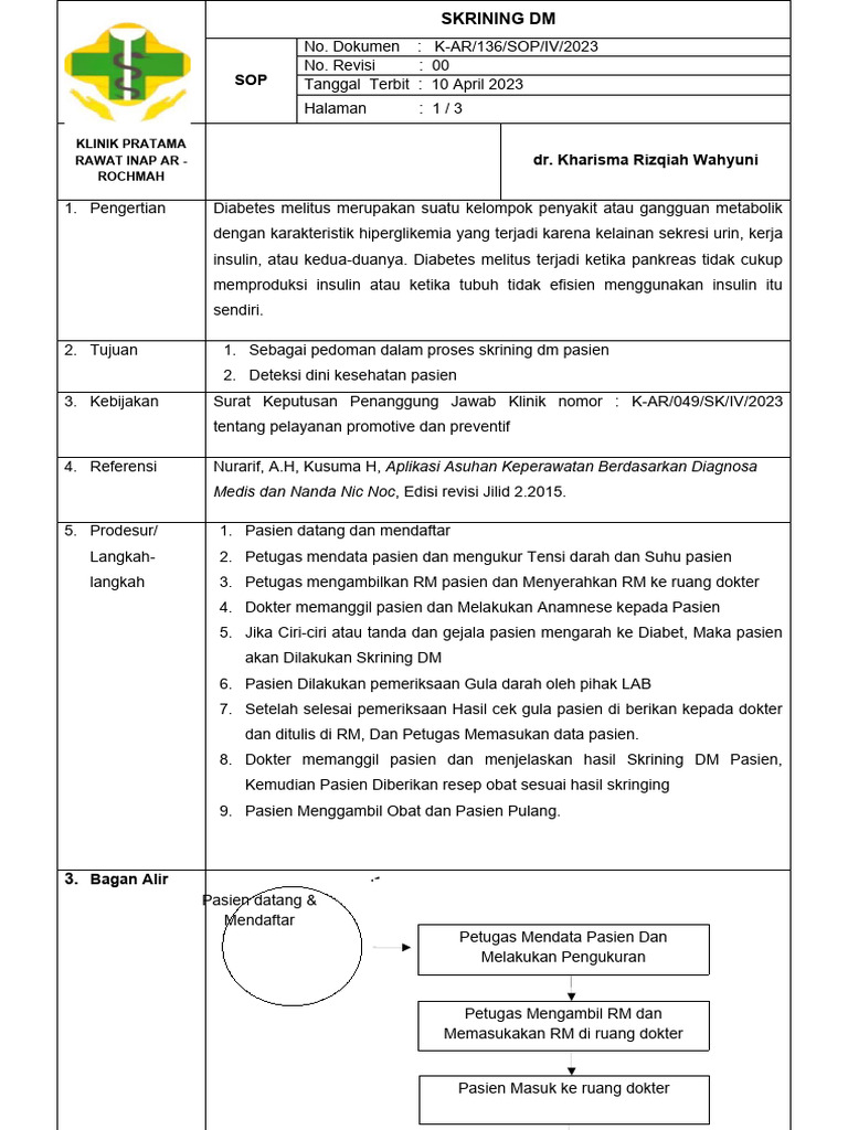 Sop Skrining DM | PDF | Sains & Matematika