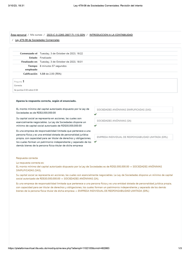 Ley 479-08 de Sociedades Comerciales - Revisión Del Intento | PDF ...