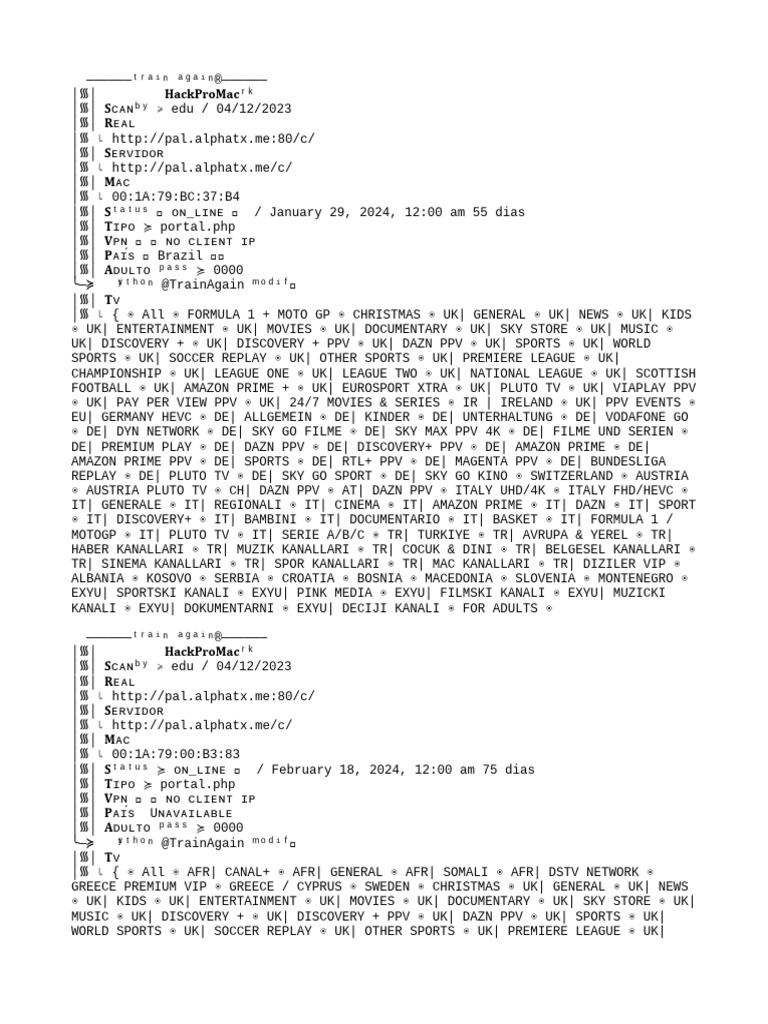 M3u@pal - Alphatx.me Mac 3265 | PDF | Pay Television | Entertainment ...