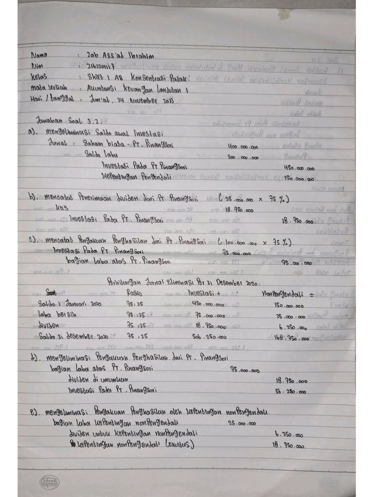 Tugas AKL 3.2 Dan 3.4 Zab Ass'ad Ibrahim - 2162201117 | PDF