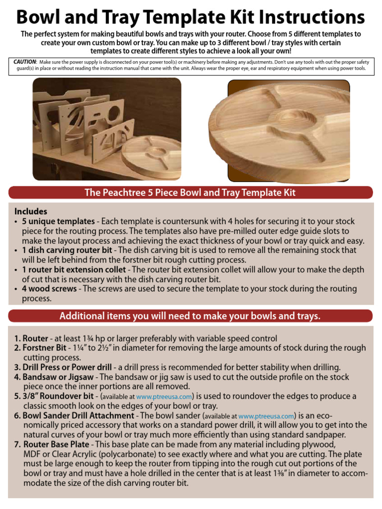 DIY Bowl & Tray Router Guide | PDF | Drill | Secondary Sector Of The ...
