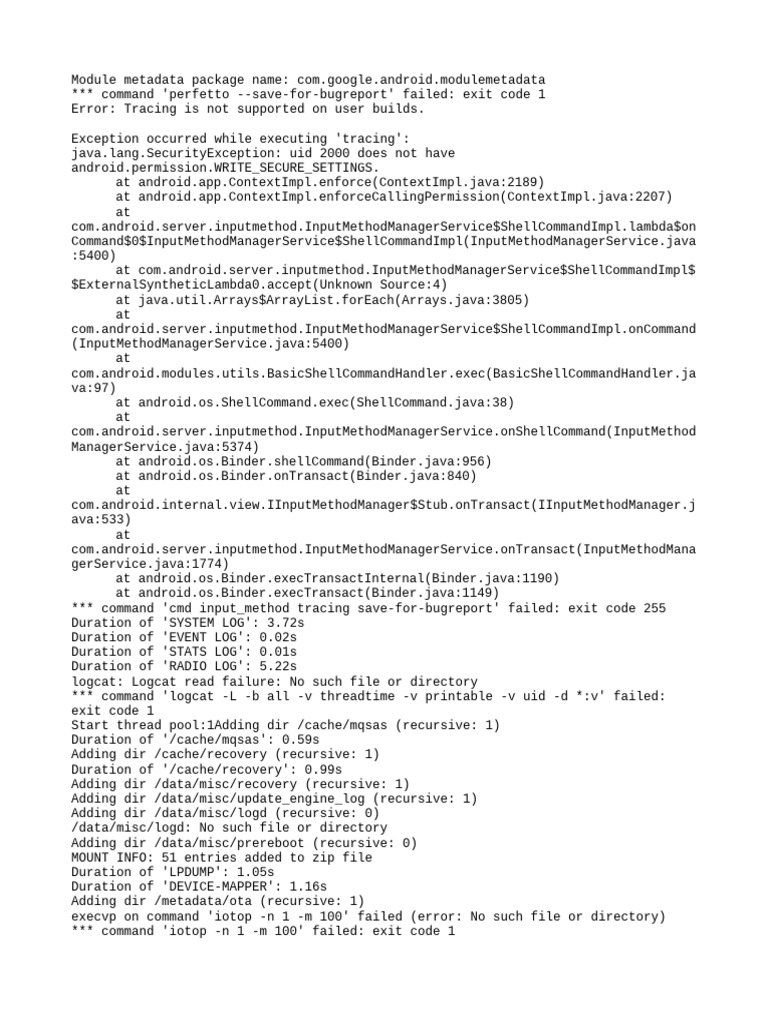 Bugreport Merlin - Global SP1A.210812.016 2023 11 26 07 28 39 Dumpstate - Log 10975 | PDF | Java ...