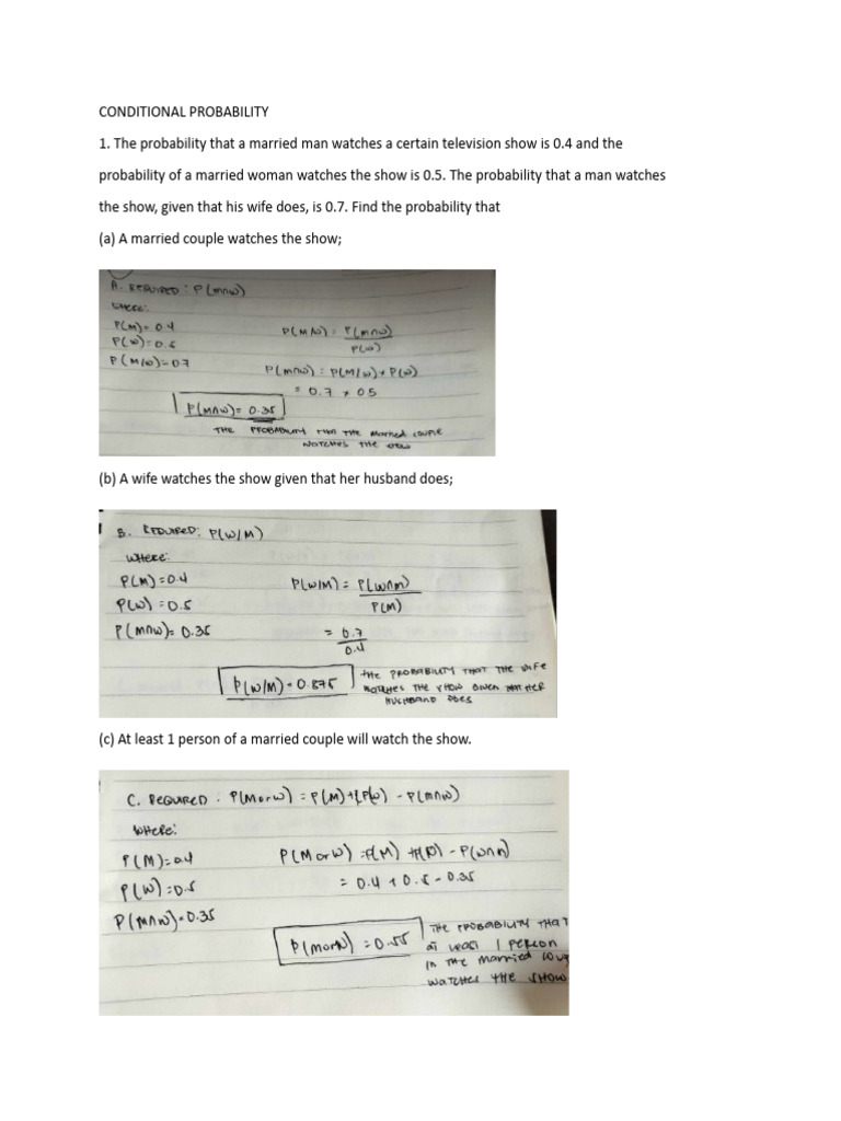 CONDITIONAL PROBABILITY | PDF