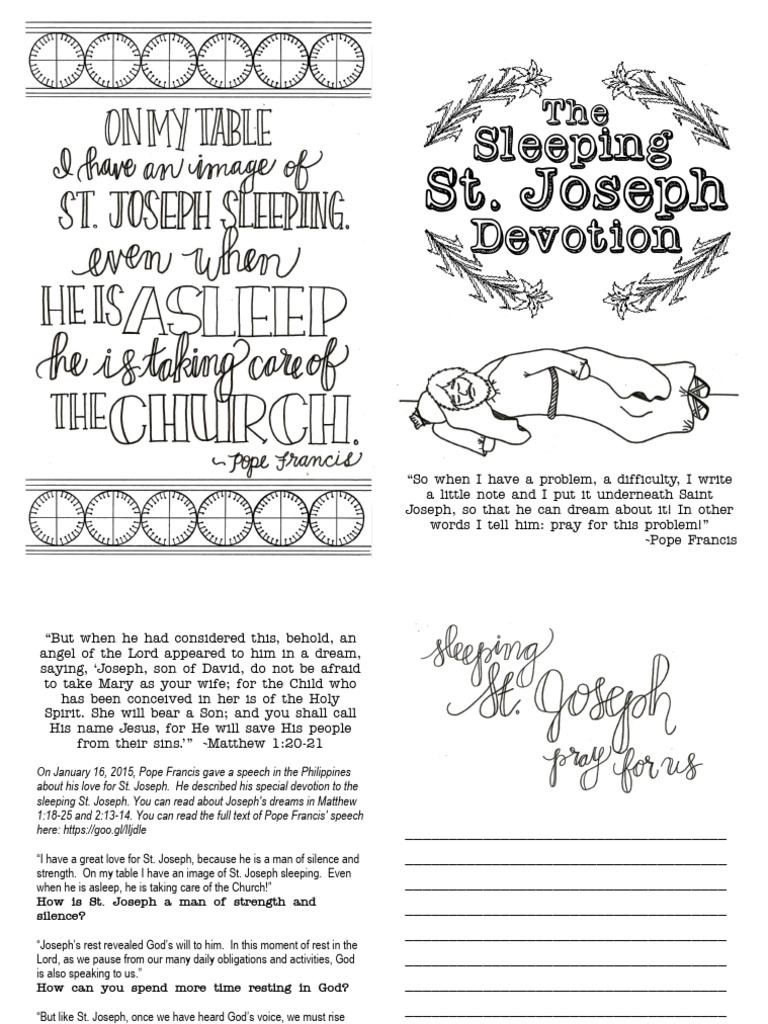 Sleeping St. Joseph Booklet | PDF | Saint Joseph | Christian Prayer
