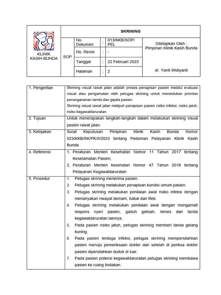 Sop Skrining | PDF | Sains & Matematika