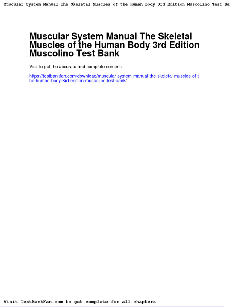 Full Download Muscular System Manual The Skeletal Muscles of The Human ...
