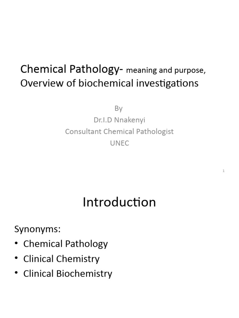Chemical Pathology for Medical Professionals | PDF