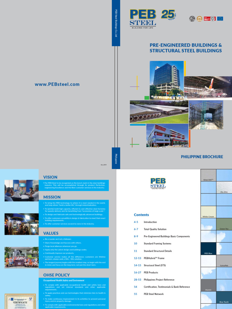 PEB Philippine Brochure | Download Free PDF | Framing (Construction) | Roof