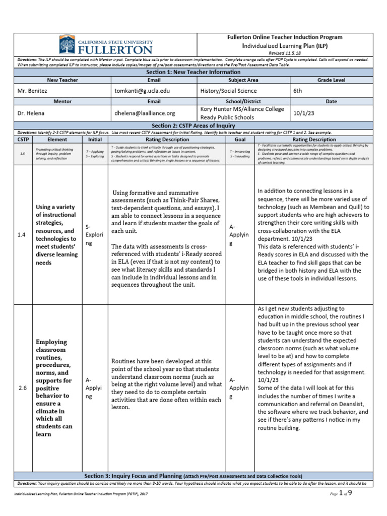 Ilp Form Semester 3 | Download Free PDF | Critical Thinking | Teachers