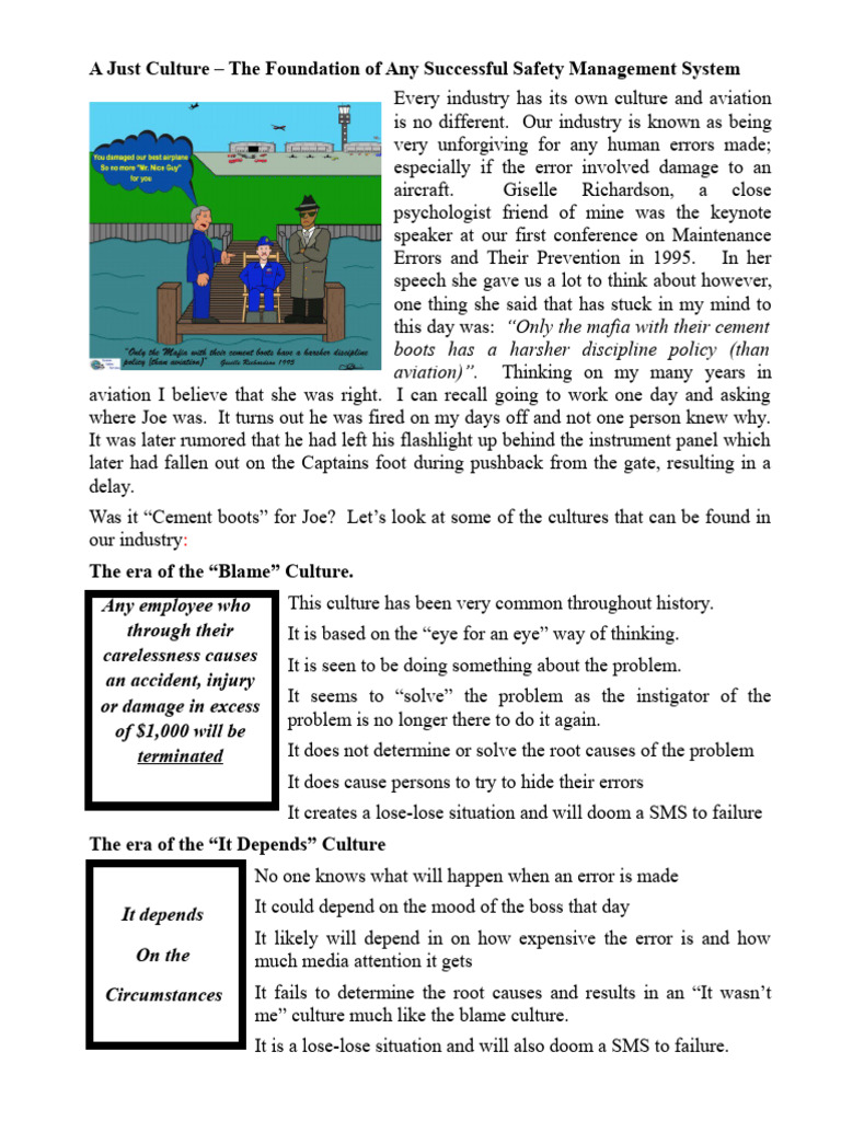 Just Culture in Aviation Safety Systems | PDF | Disciplines | Risk
