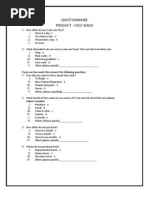 Questionnaire On Toothpaste | PDF