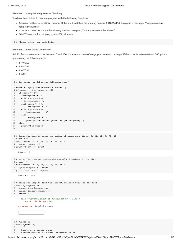 BANA200Week2.ipynb - Colaboratory | PDF | Computer Engineering | Software Development