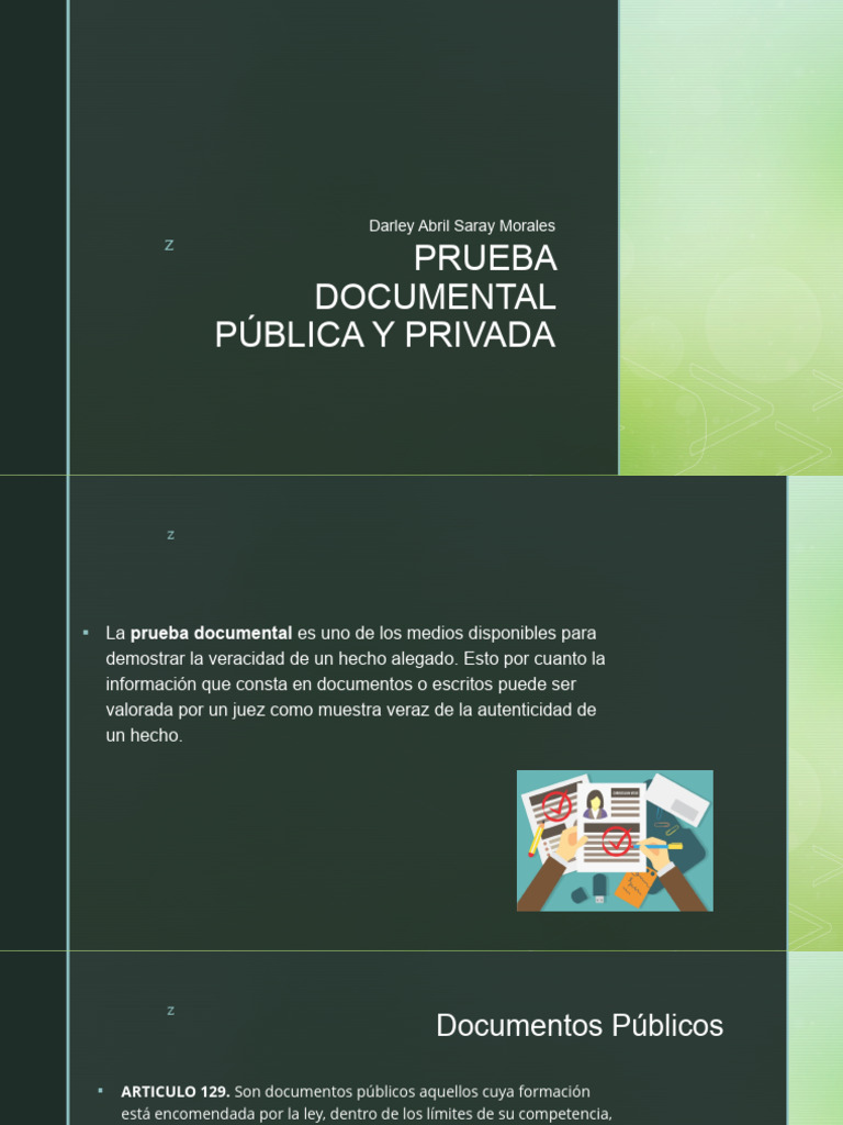 Prueba Documental: Pública y Privada | PDF