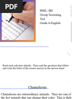 Grade 6 Group Screening Test Answers | PDF