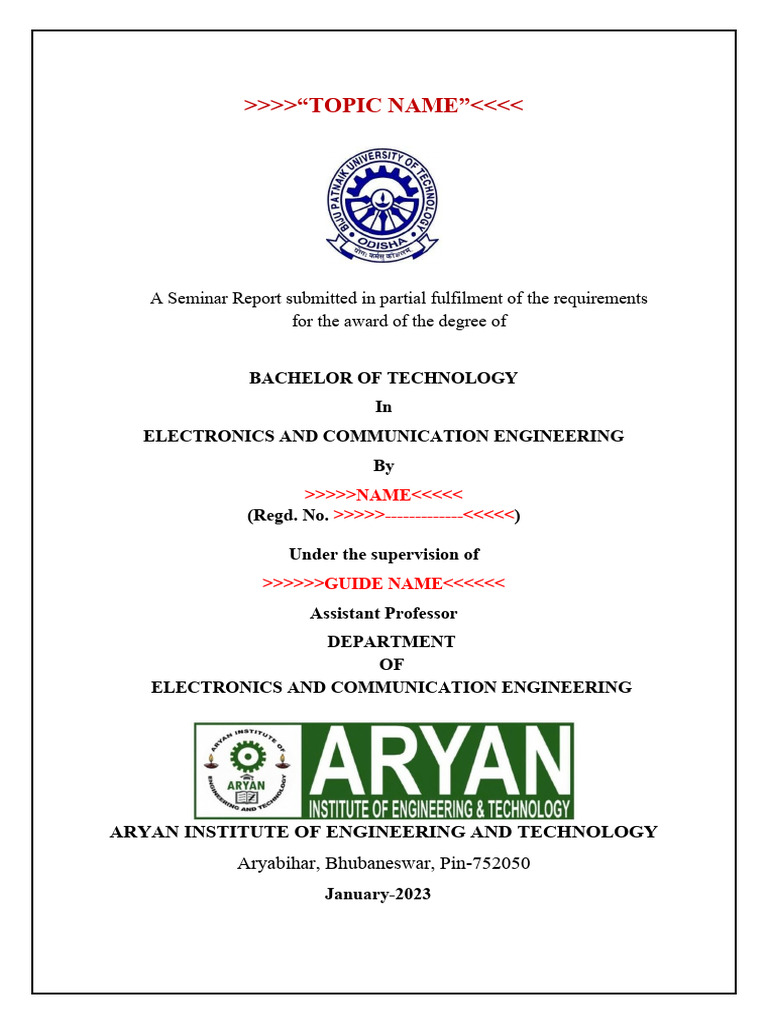 Seminar Report Format Ece - Aryan | PDF
