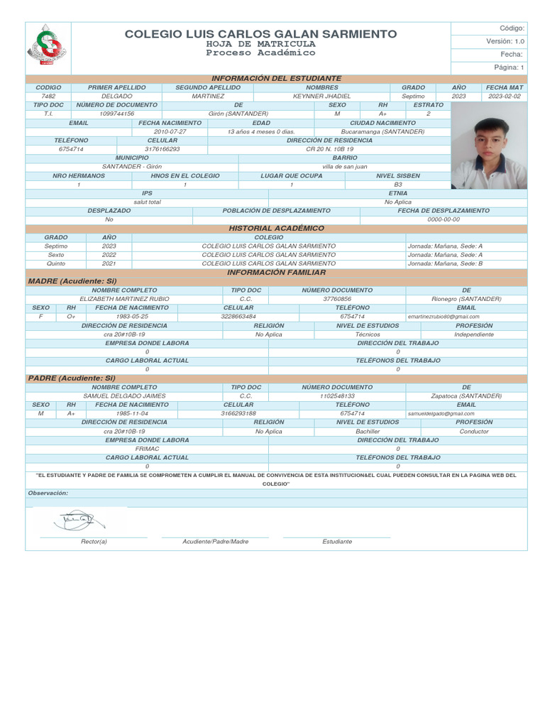 Ficha Matric Ula | PDF