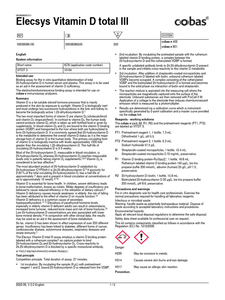 Insert - Elecsys Vitamin D Total III.09038086500.V2.en | PDF ...