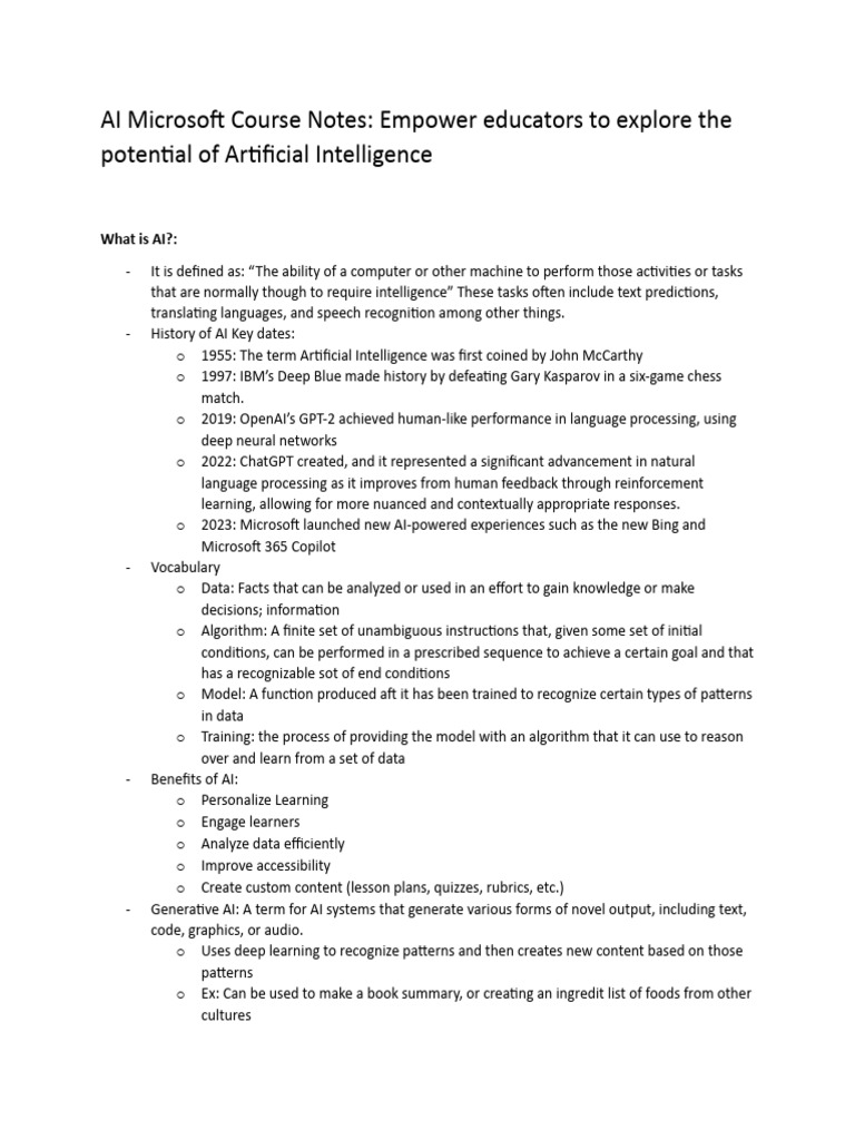 Ai Microsoft Course | PDF | Artificial Intelligence | Intelligence (AI ...