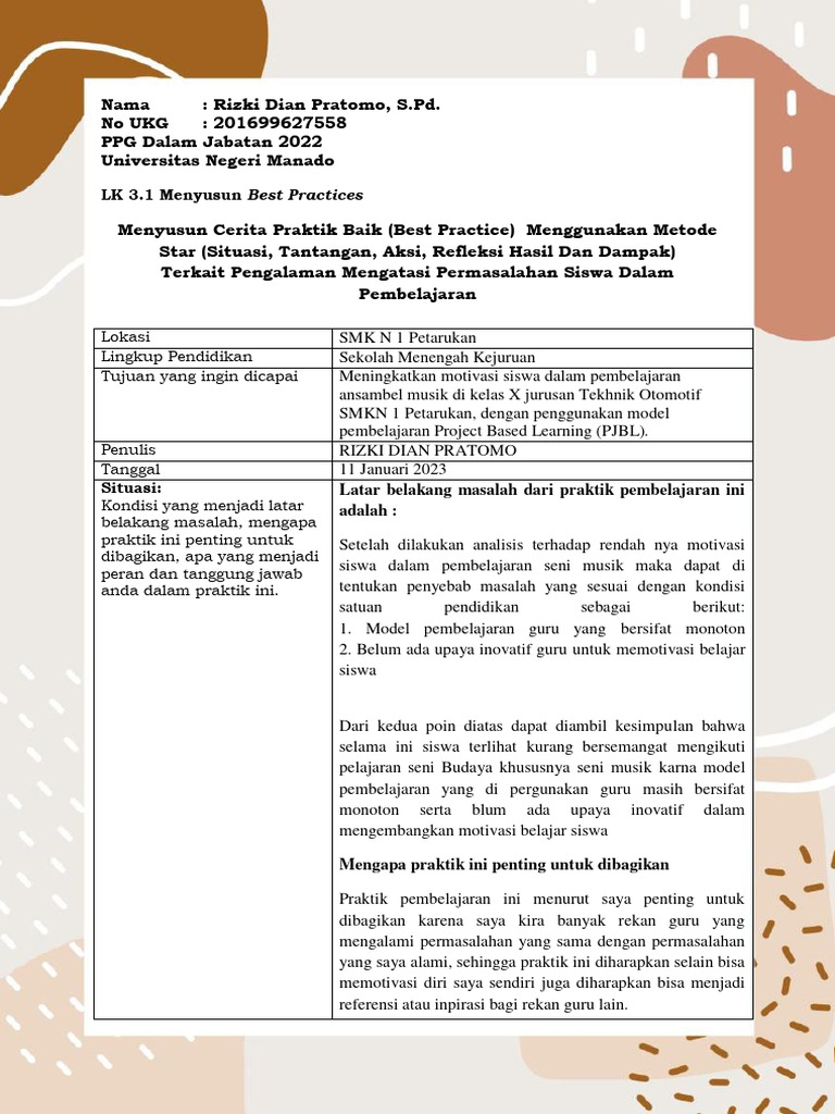 LK 3.1 Menyusun Best Practices | PDF LK 3.1 Menyusun Best Practices | PDF