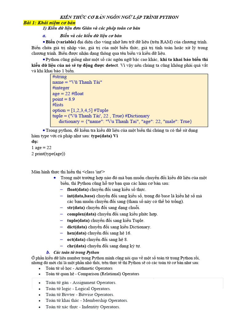 Ly Thuyet Buoi 1 | PDF