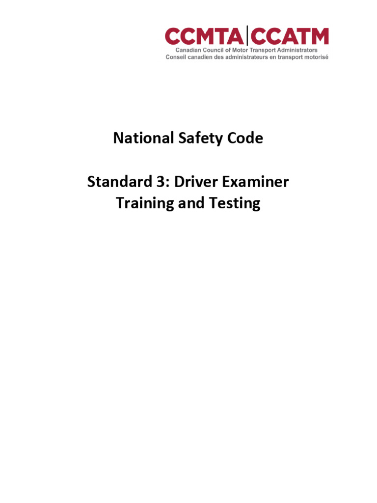 National Safety Code Standard 3 - Driver Examiner Training and Testing ...