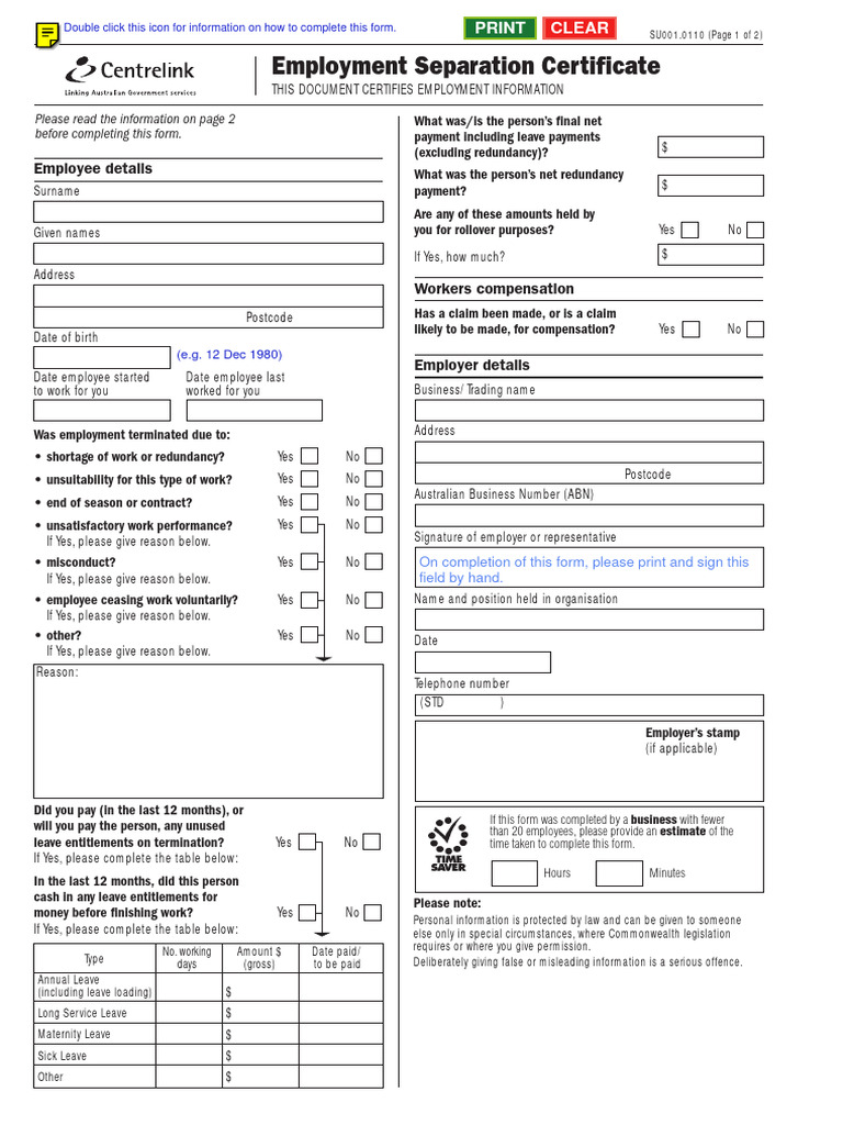 Employment Separation Certificate | PDF | Employment | Economies