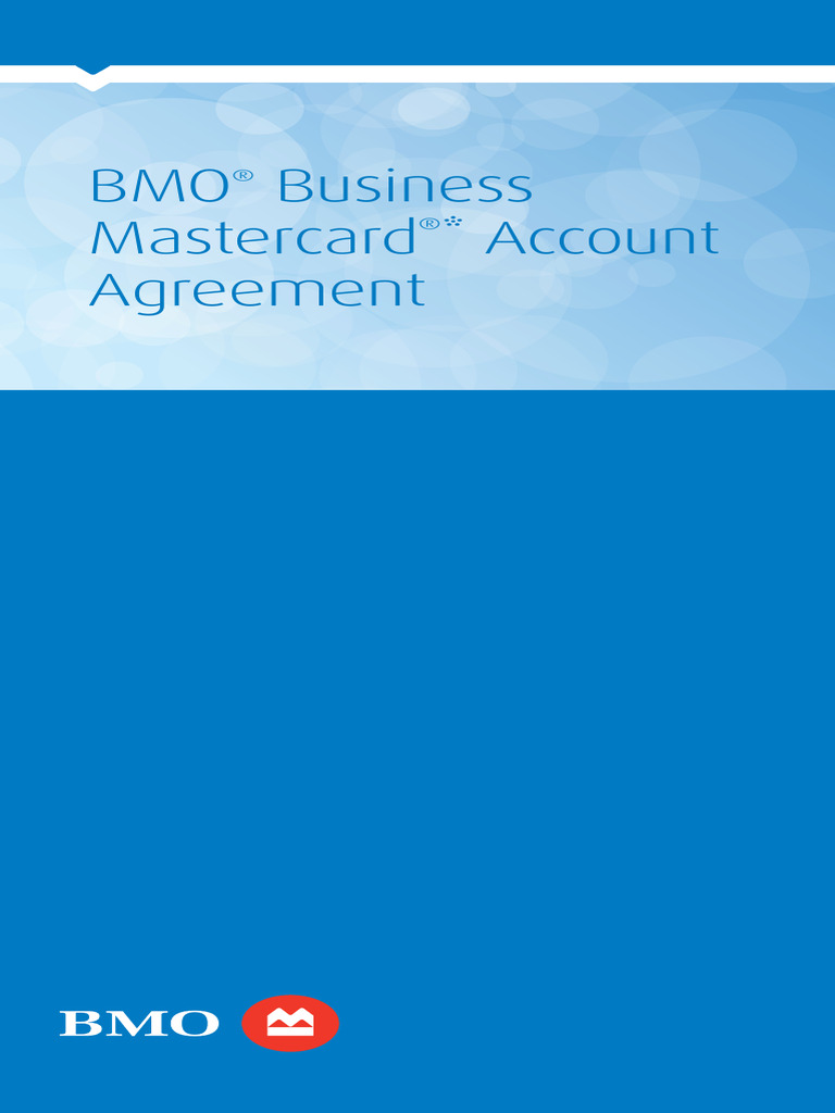 BMO Business MasterCard - Agreement | PDF | Credit Card | Cheque