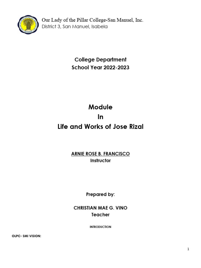 Module Rizal 1 | PDF