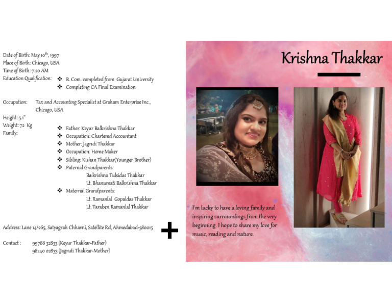 Krishna Thakkar Biodata | PDF
