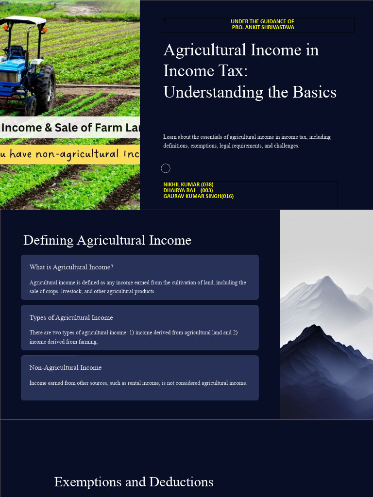 Agricultural Income Tax Essentials in India | PDF | Taxes | Income