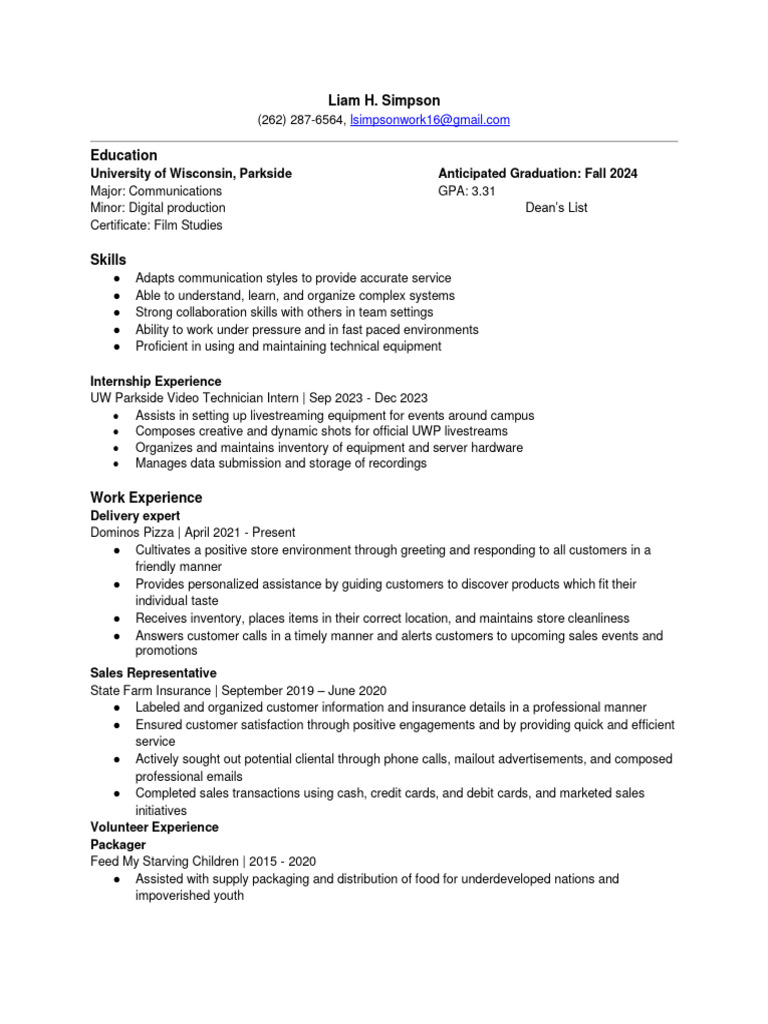 Liam Simpson-Resume | PDF