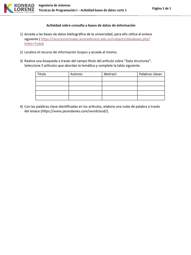 Act - Bases - Datos - Inf - Corte I | PDF
