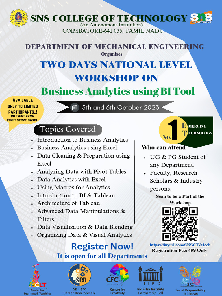 5th & 6th Oct 2023 - Workshop Business Analytics Using BI Tool-1 | PDF | Science | Engineering