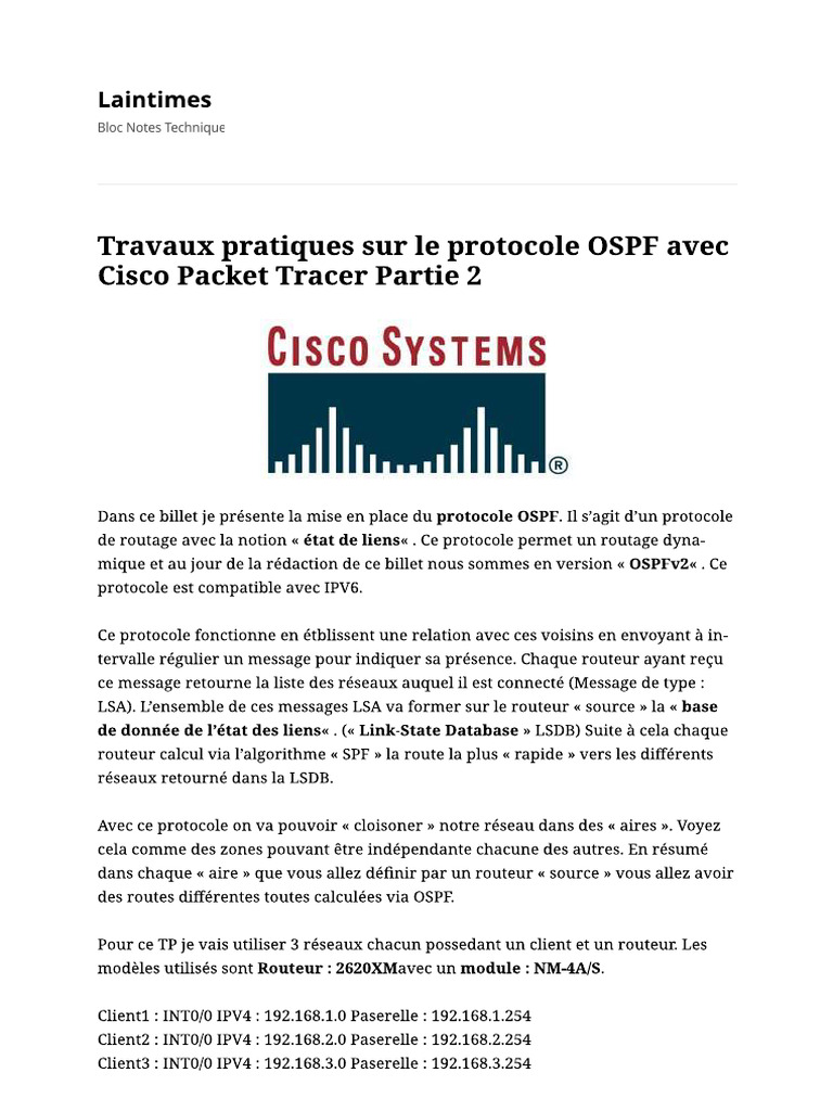 Pratic Ospf | PDF