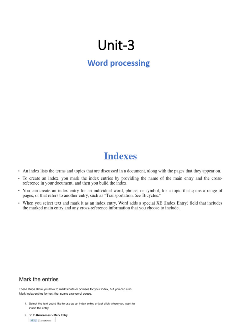Unit 3 Word Processing 2nd Part | PDF