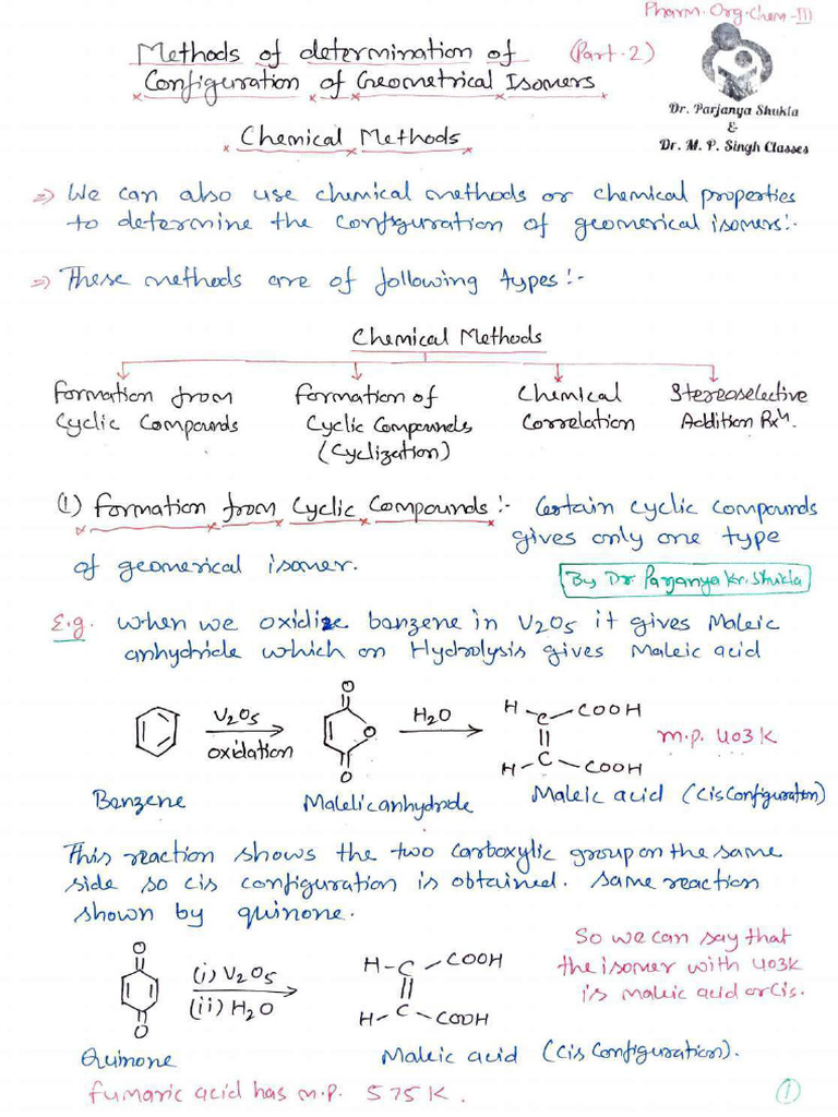 Methods of Determination of Geometrical Isomers Part2 Chemical Methods ...