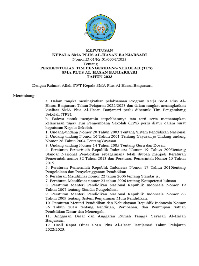 SK Tim TPKS | PDF | Kesehatan Holistik