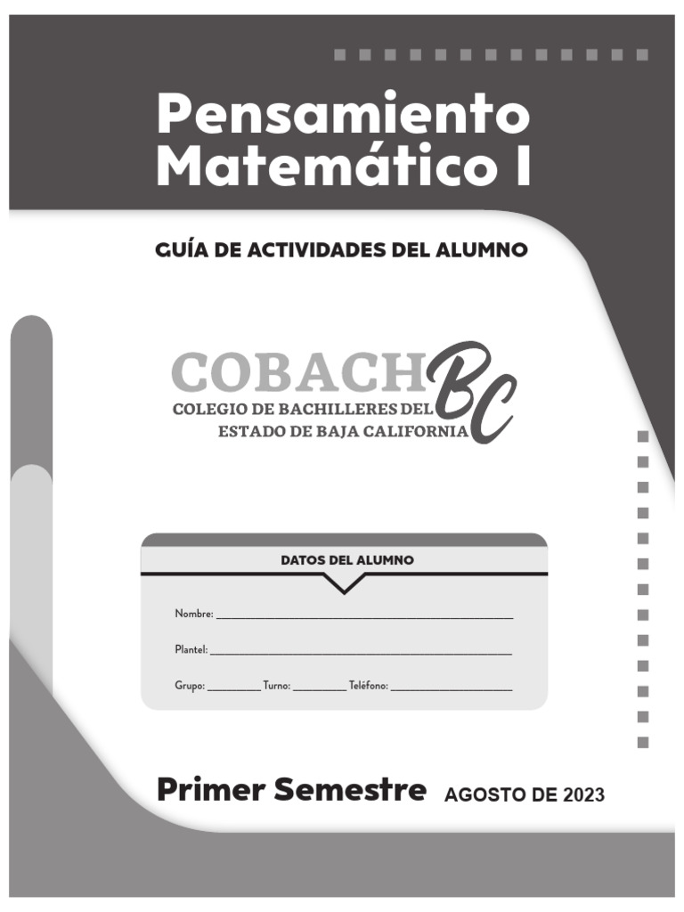 Guía de Pensamiento Matemático I | PDF