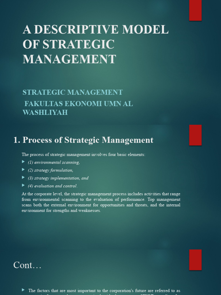 A Descriptive Model of Strategic Management | PDF | Strategic ...