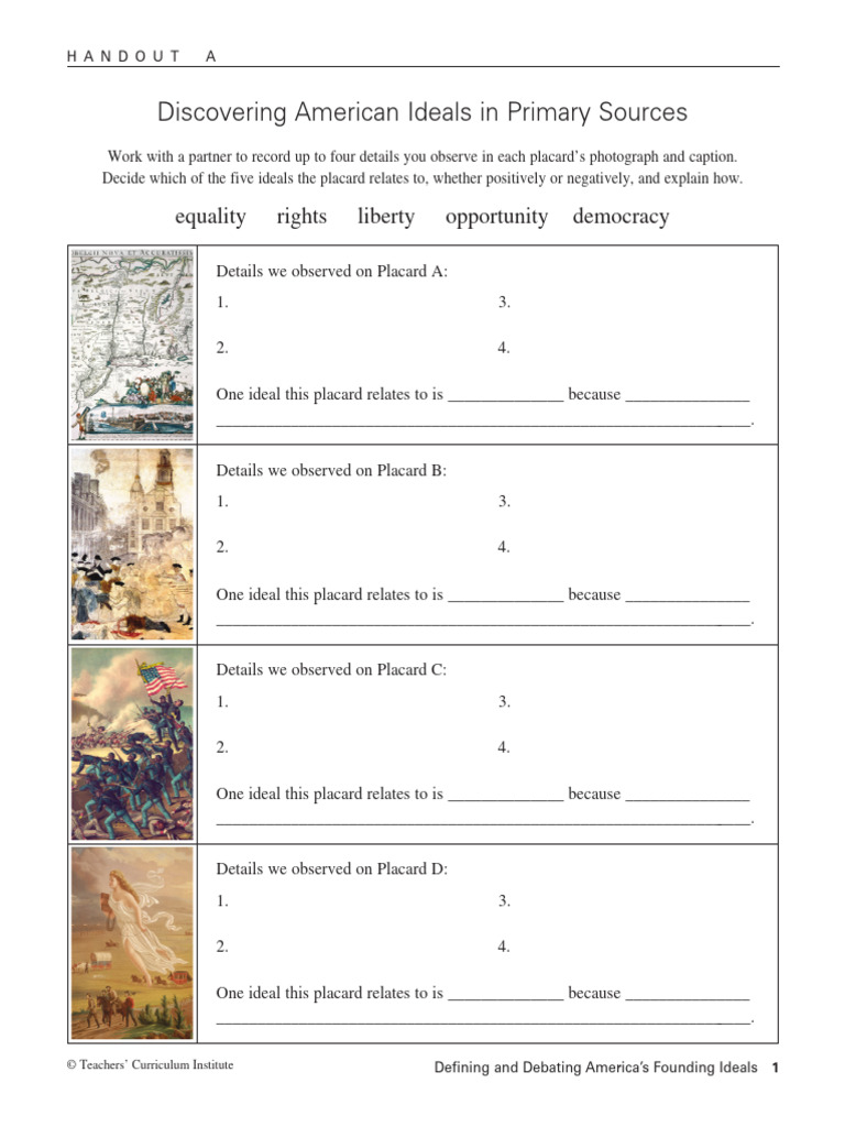 American Ideals Primary Sources | PDF | Curriculum | Political Theories