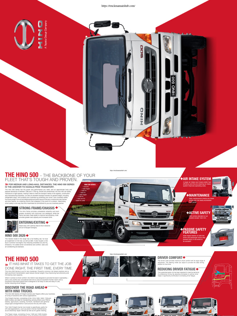 Hino 500 Series Truck Specifications | PDF | Truck | Axle