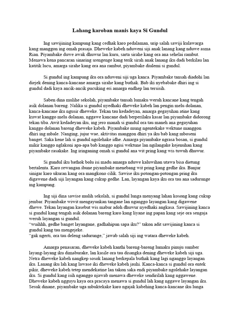 Cerkak Si Gundul | PDF