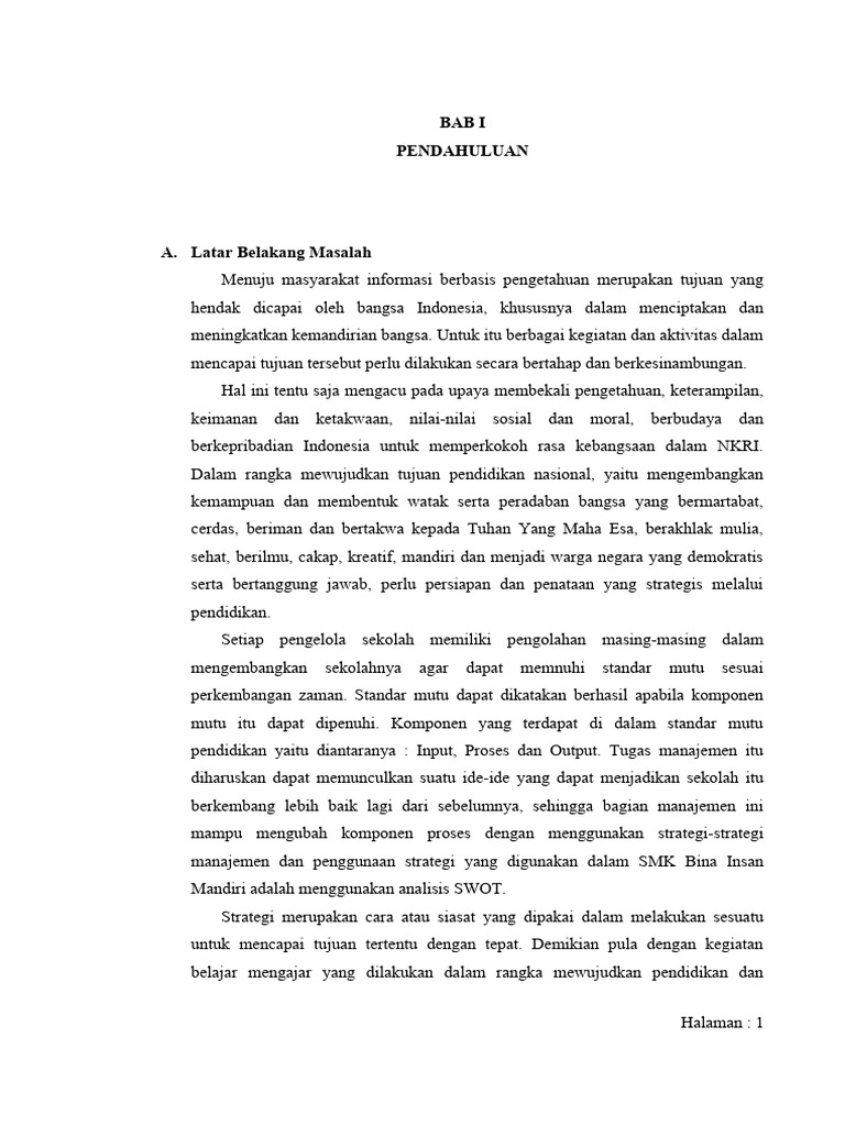 Analisis SWOT | PDF | Bisnis | Ilmu Sosial