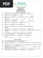 Arithmetic Expressions Class7 MCQ Worksheet Set 01 | PDF