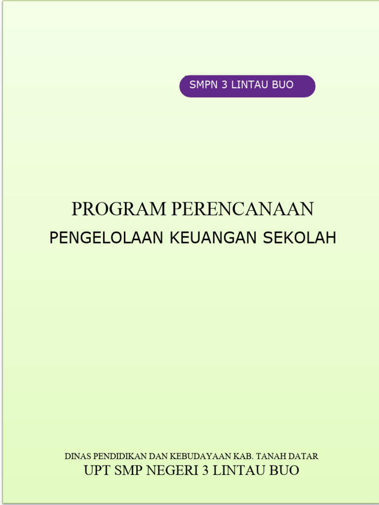 Program Perencanaan Pengelolaan Keuangan Sekolah smp1 Lbu | PDF | Pengelolaan Keuangan & Uang