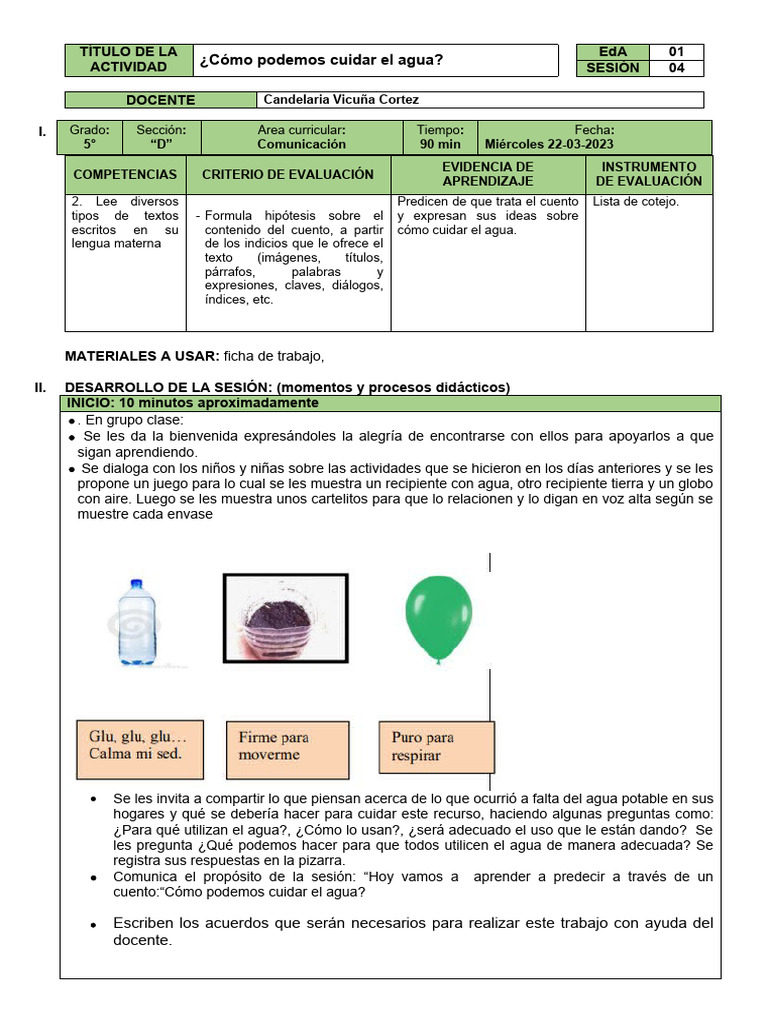 Como Podemos Cuidar El Agua | PDF | Evaluación | Agua