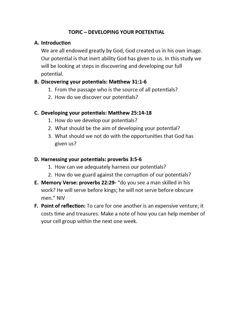 Developing Your Potential | PDF