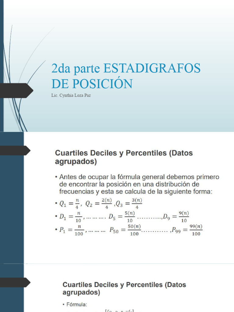 15 - Cuartiles Deciles y Percentiles (Datos Agrupados) | PDF | Cuantil